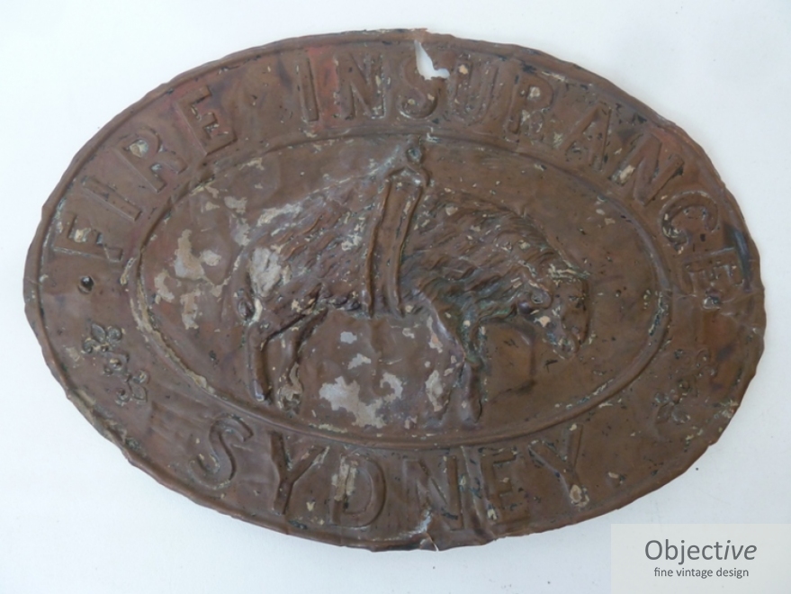 Sydney Fire Insurance Plaque | Objective Fine Vintage Design Sydney Fire Insurance Plaque | Objective Fine Vintage Design